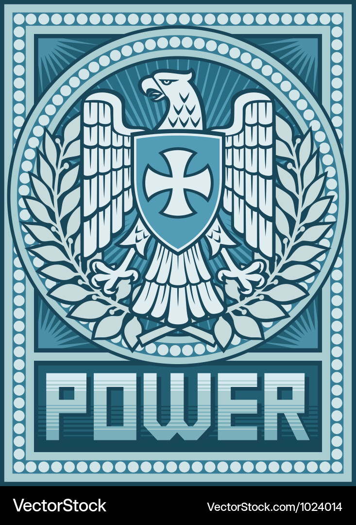 Eagle poster - symbol of power Royalty Free Vector Image