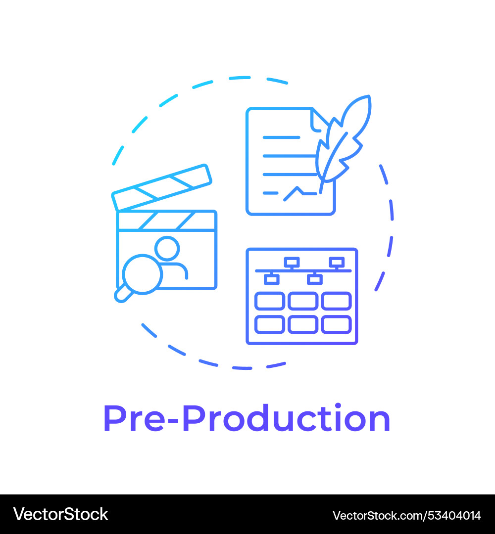 Film pre-production multi color concept icon Vector Image