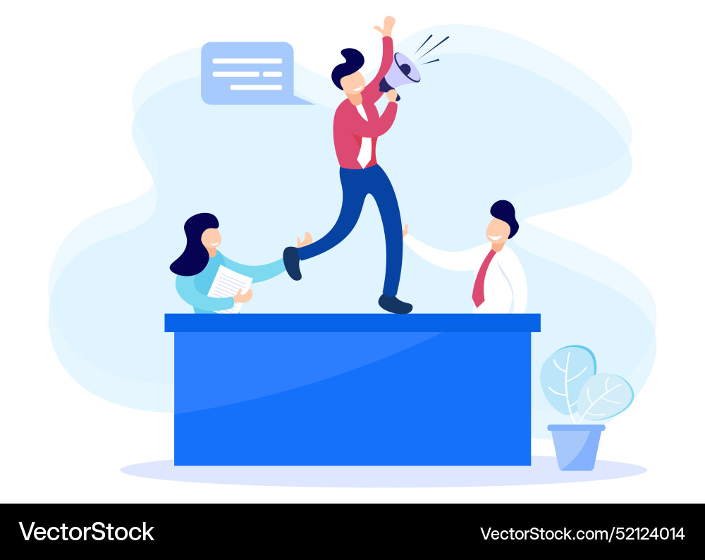 Graphic cartoon character of leadership Royalty Free Vector