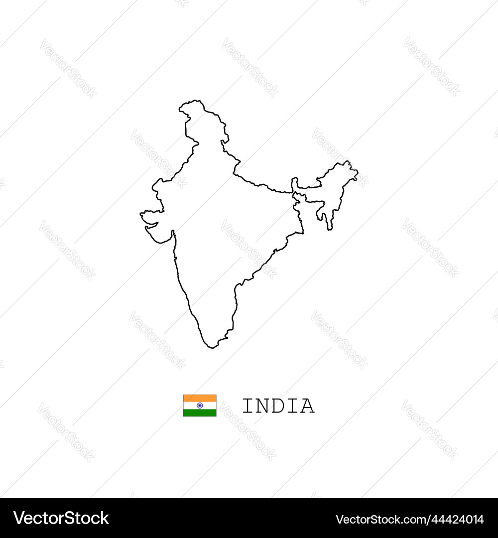 India Map Outline Royalty Free Vector Image - VectorStock