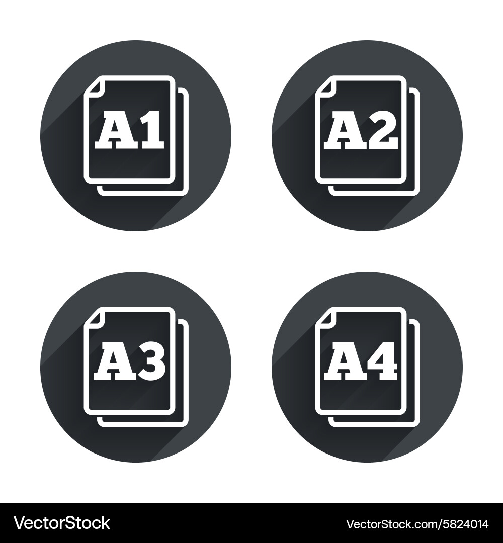 Paper size standard icons document symbol Vector Image