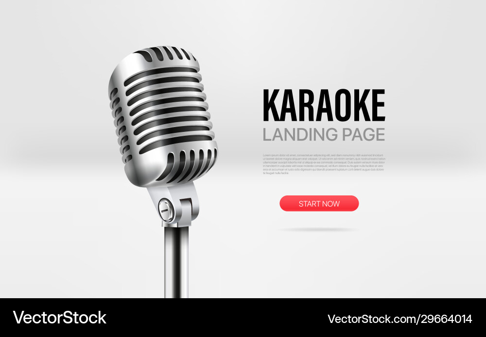 Promo Landing Page Mockup - Microphone Royalty Free Vector