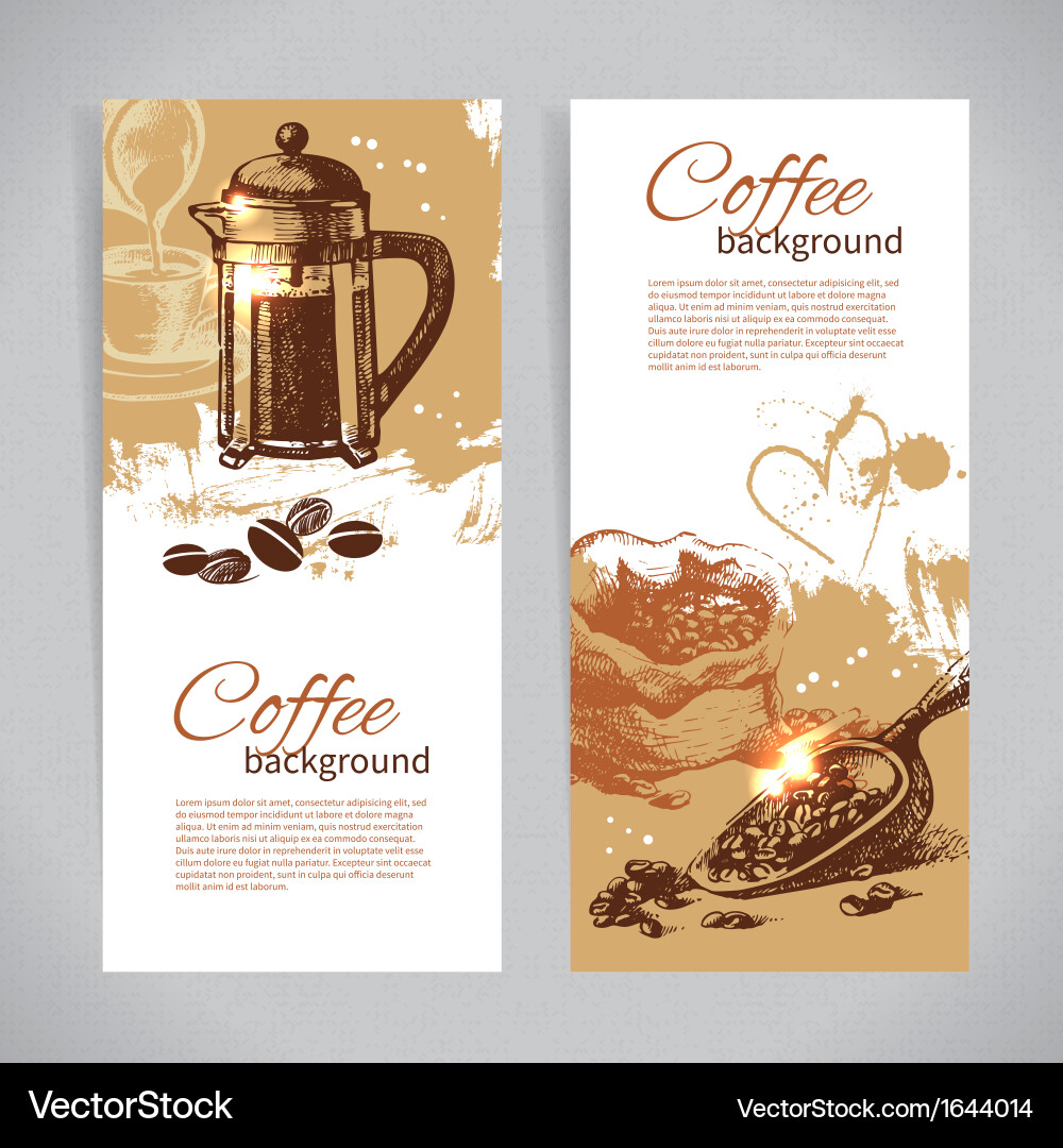 Vintage Coffee Backgrounds - Set Royalty Free Vector Image