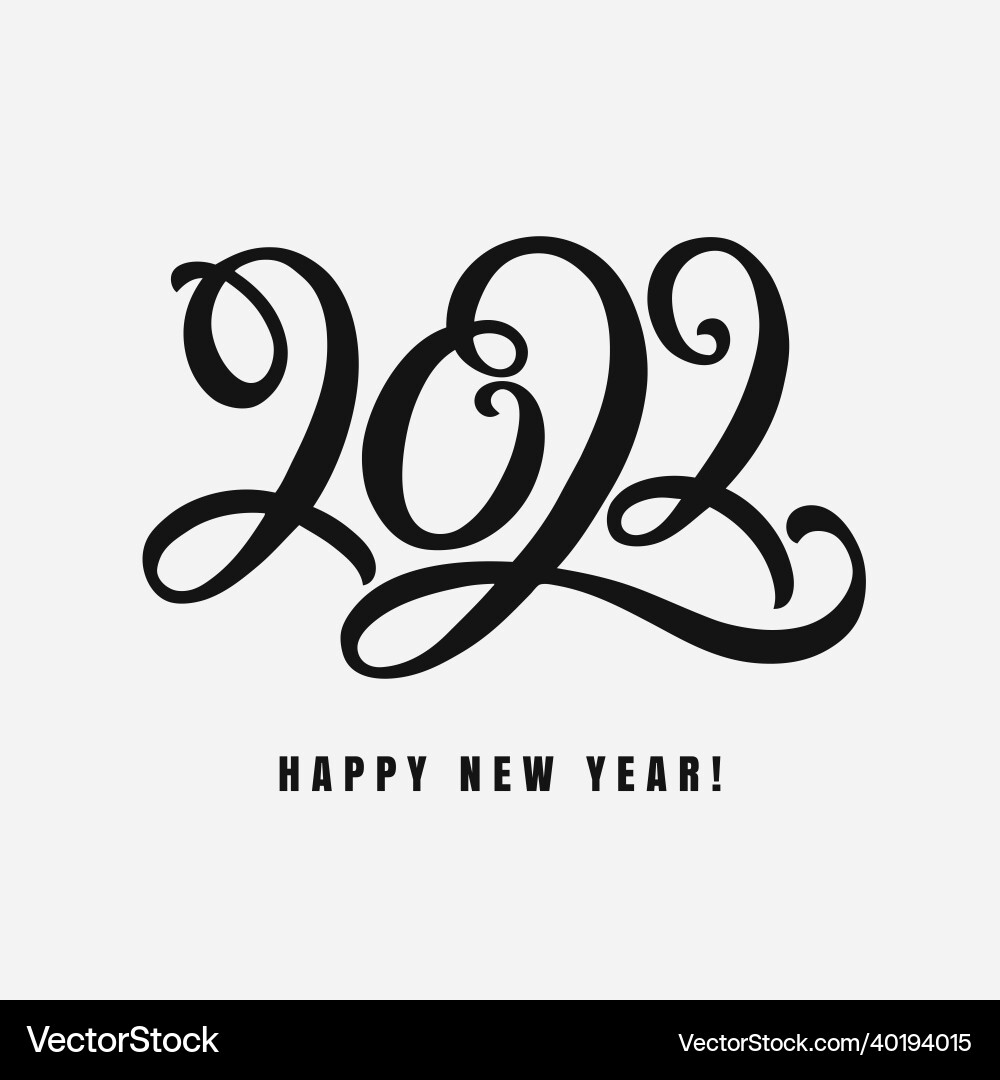 2022 hand lettering isolated on white background Vector Image