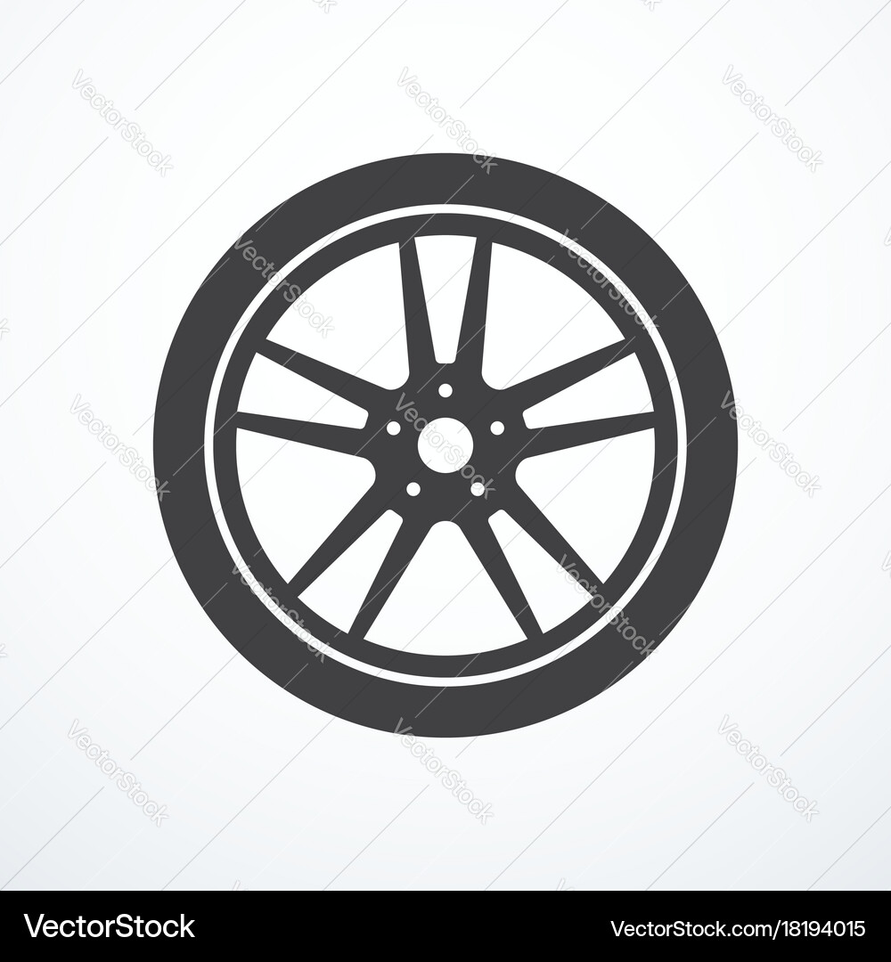 Car wheel icon Royalty Free Vector Image - VectorStock