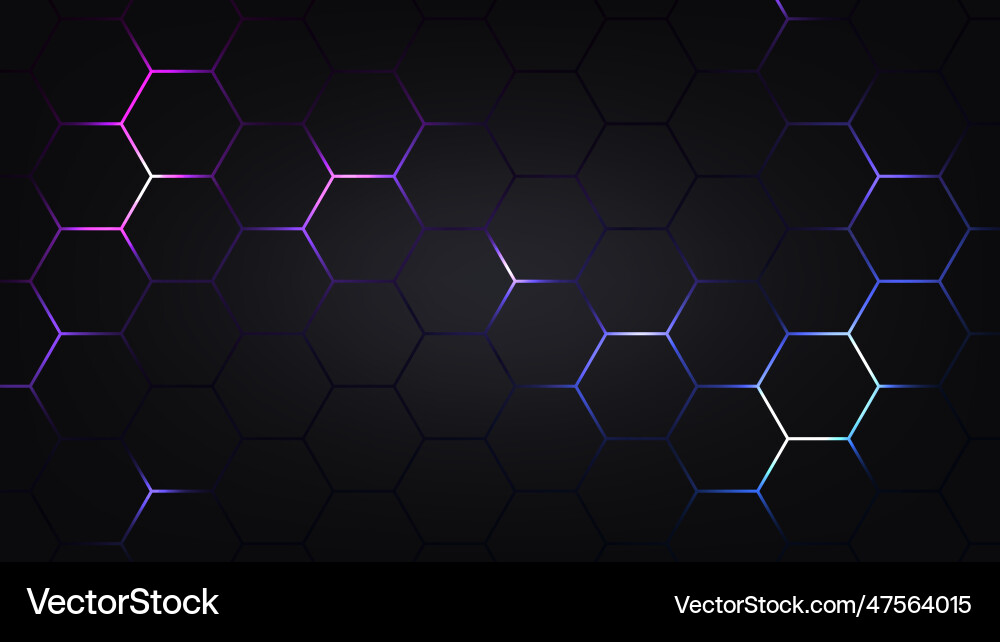 Electric Hexagonal Glow Background Royalty Free Vector Image