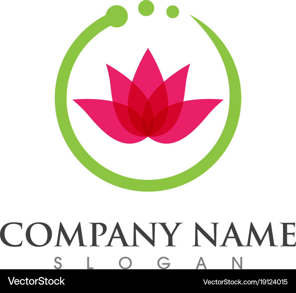 Floral Lotus Logo Template Royalty Free Vector Image