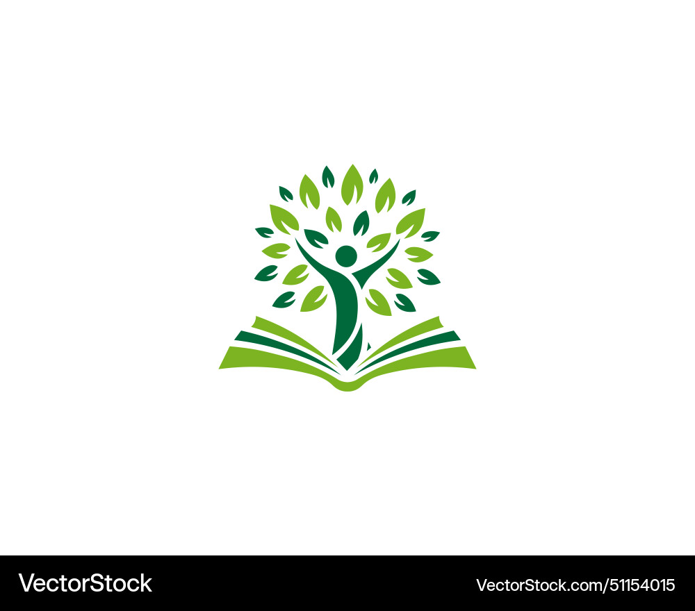 Human education tree life logo design Royalty Free Vector