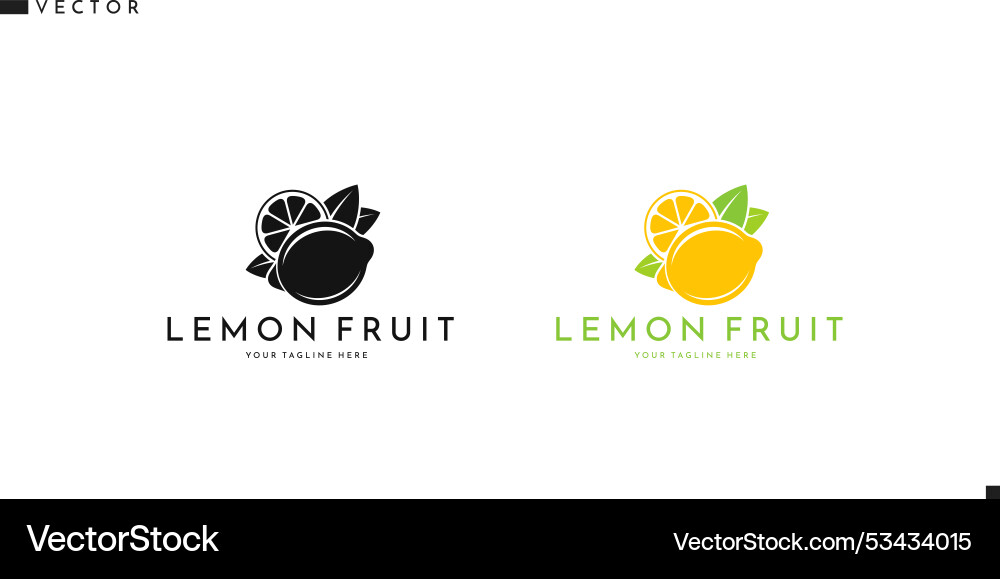 Lemon with leaves logo abstract fruit Royalty Free Vector