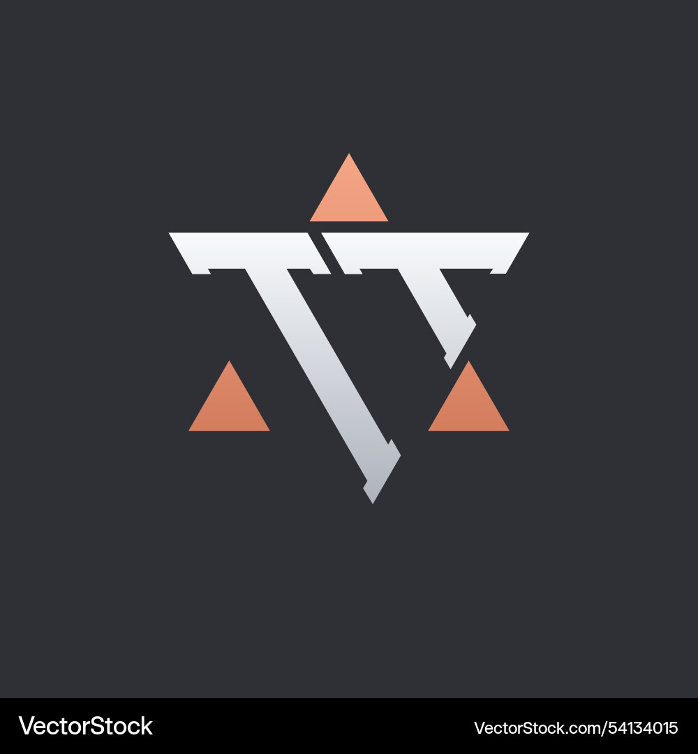 Modern tt letter logo design with geometric Vector Image