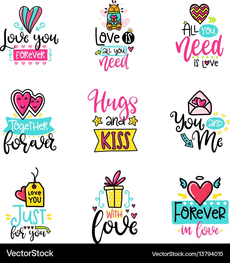 Romantic Calligraphy Text Royalty Free Vector Image