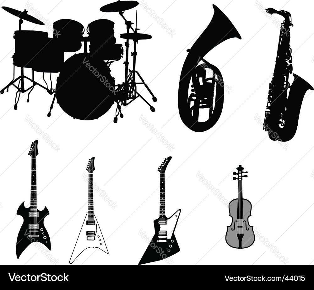 Set of musical instruments Royalty Free Vector Image