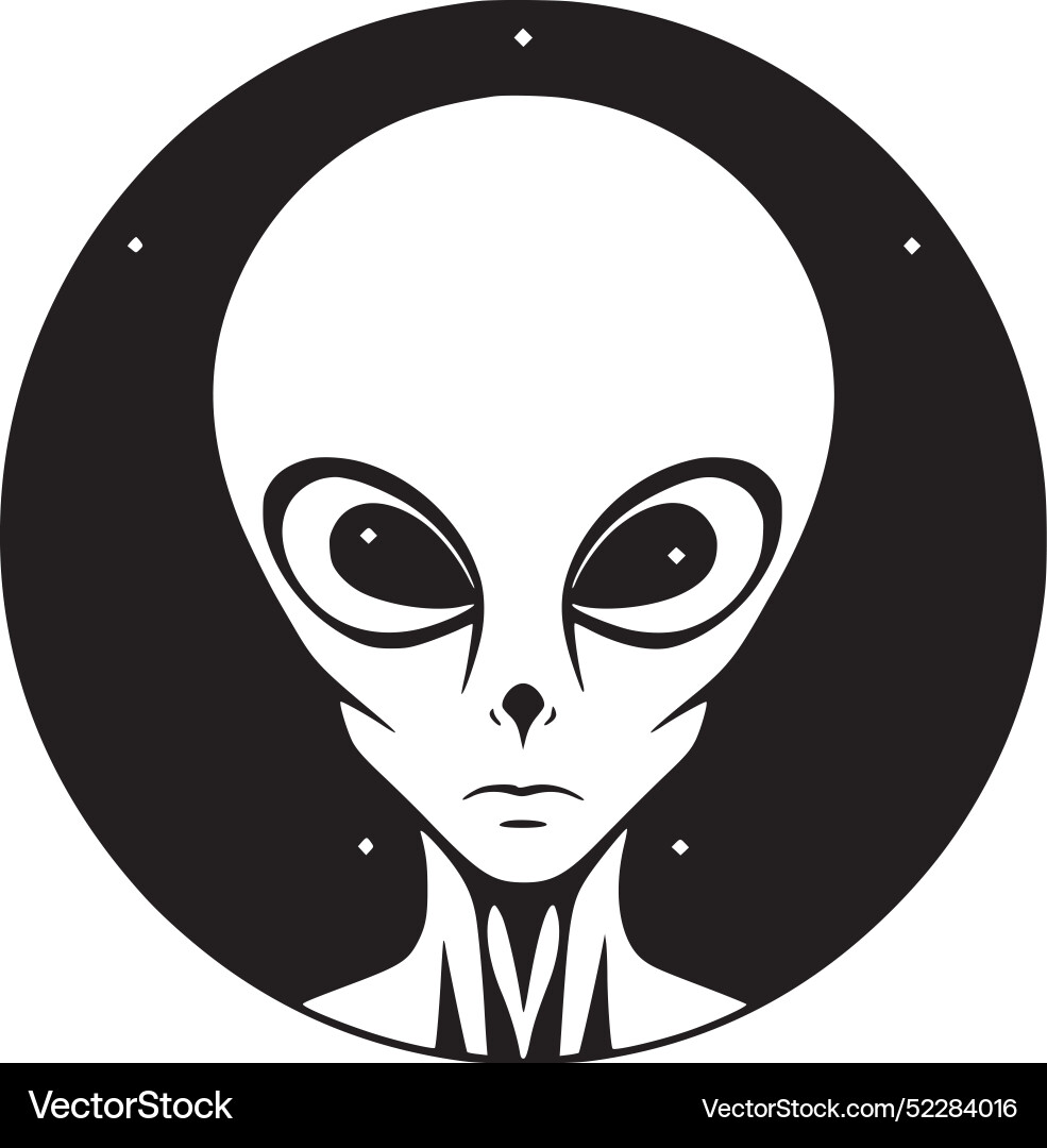 Alien - minimalist and simple silhouette Vector Image