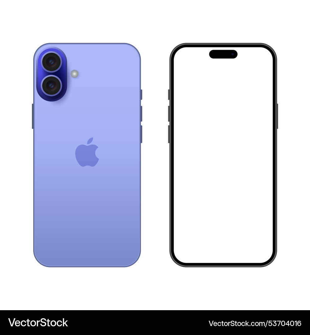 Apple iphone 16 ultramarine mockup realistic Vector Image