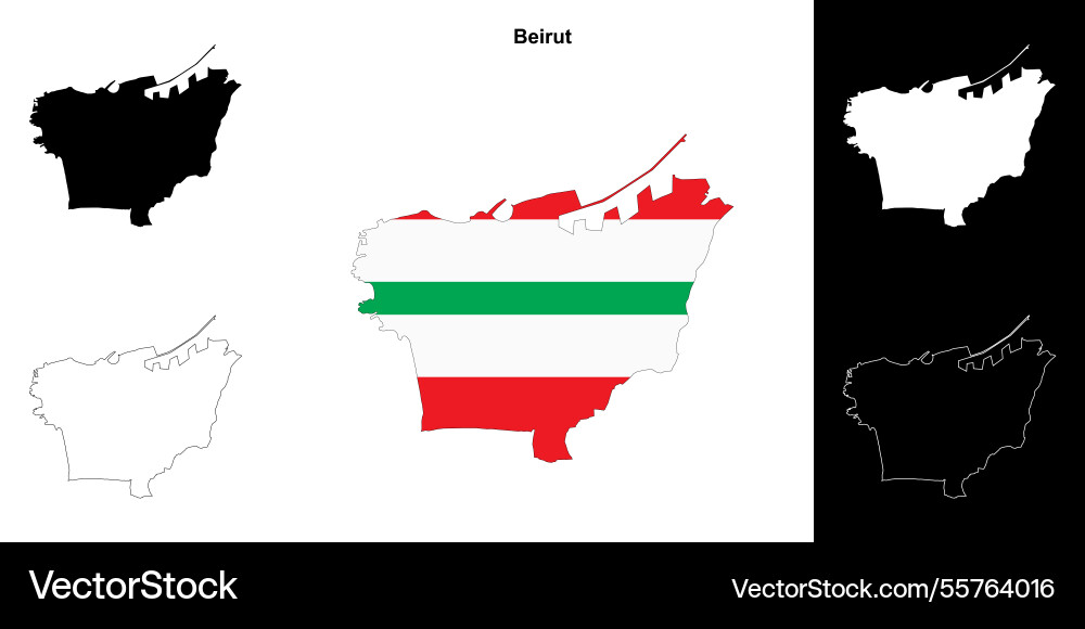 Beirut outline map Royalty Free Vector Image - VectorStock