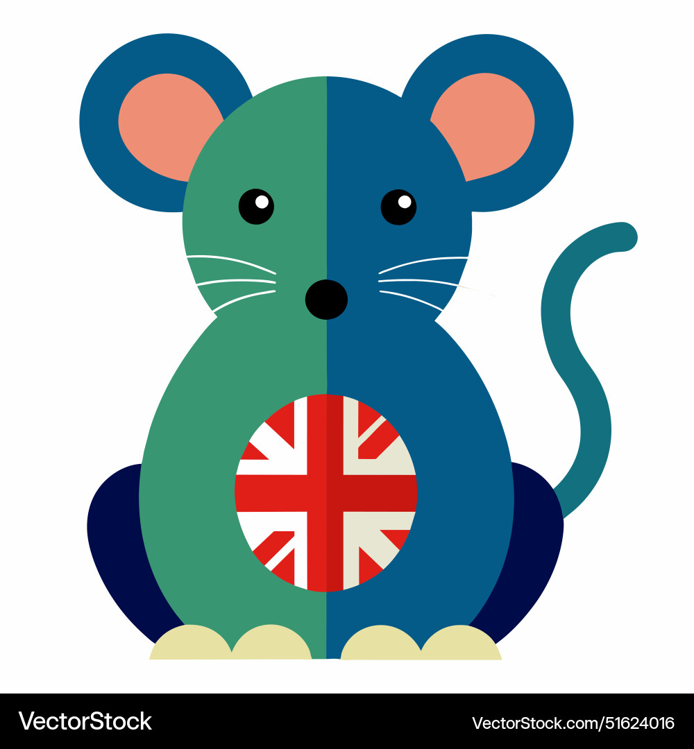 British mouse sits icon Royalty Free Vector Image
