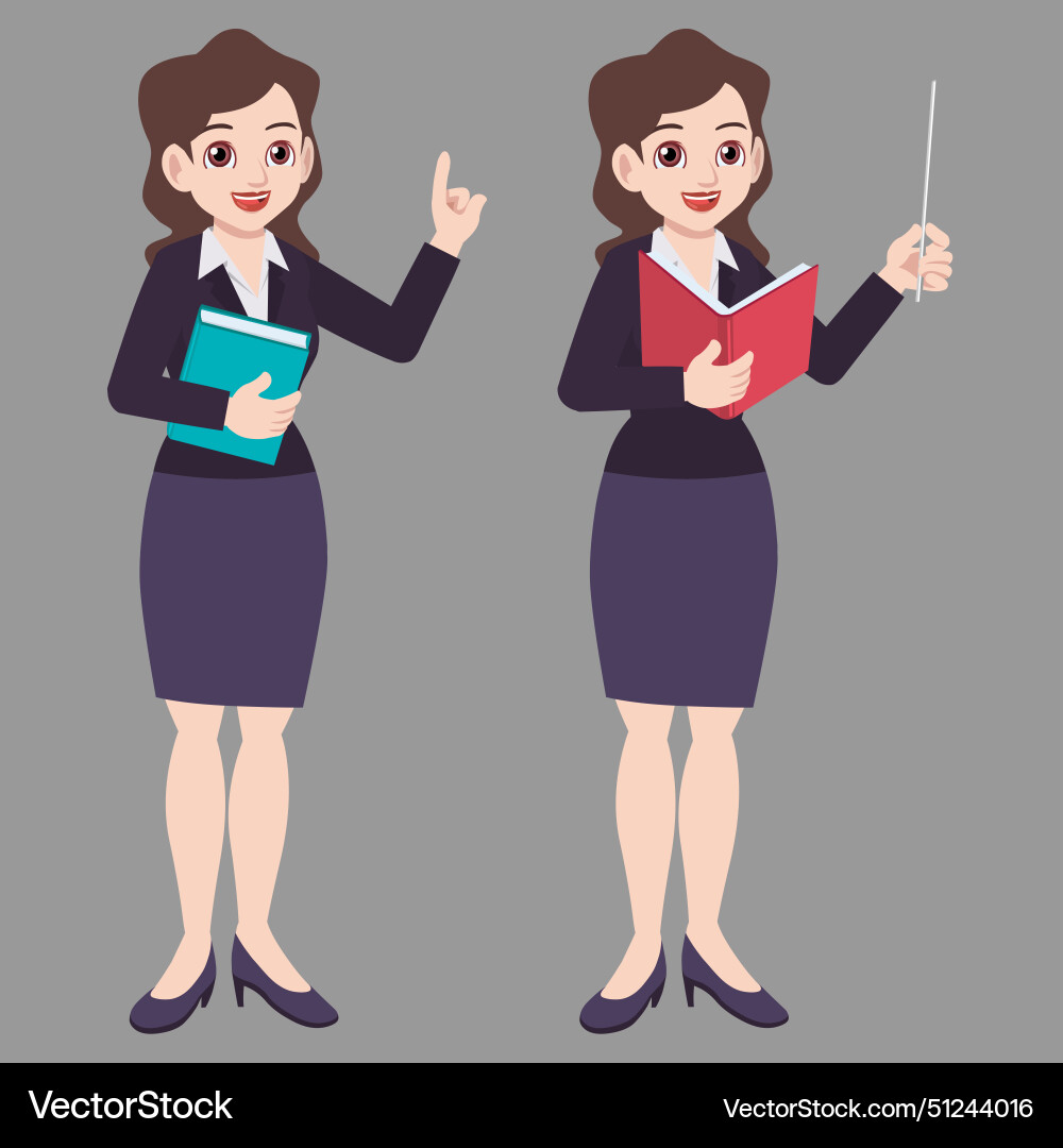 Business woman in suit presenting Royalty Free Vector Image