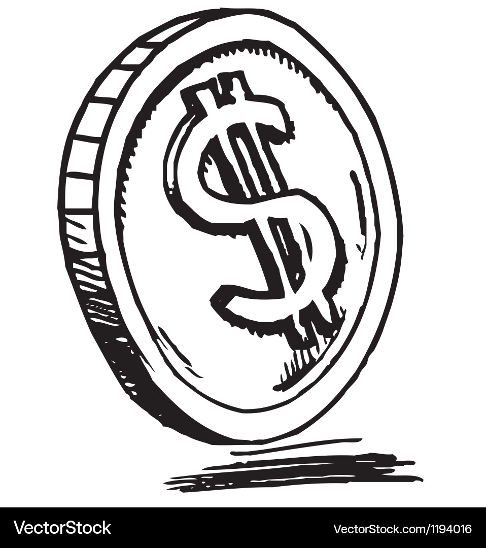 Cartoon Coin Icon Royalty Free Vector Image - VectorStock