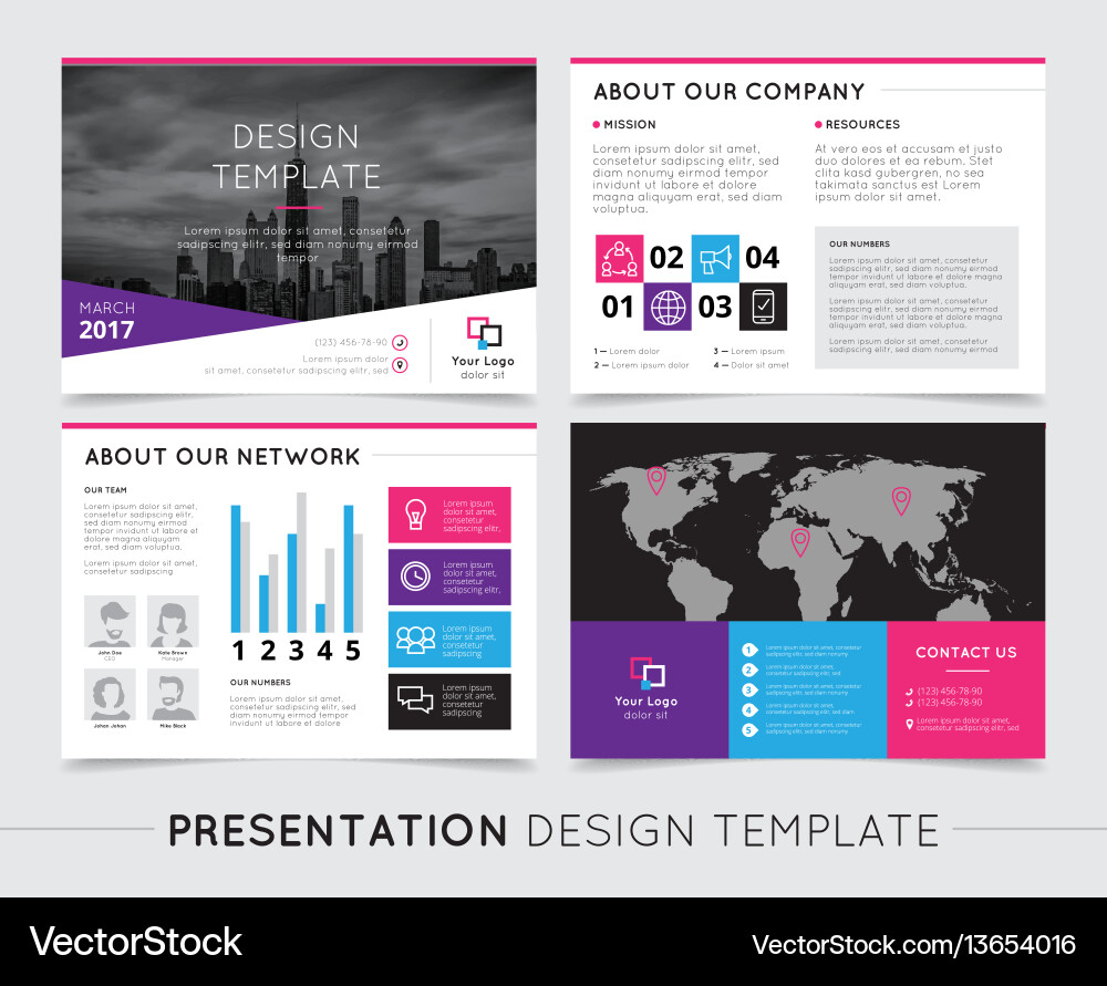 Company presentation templates Royalty Free Vector Image
