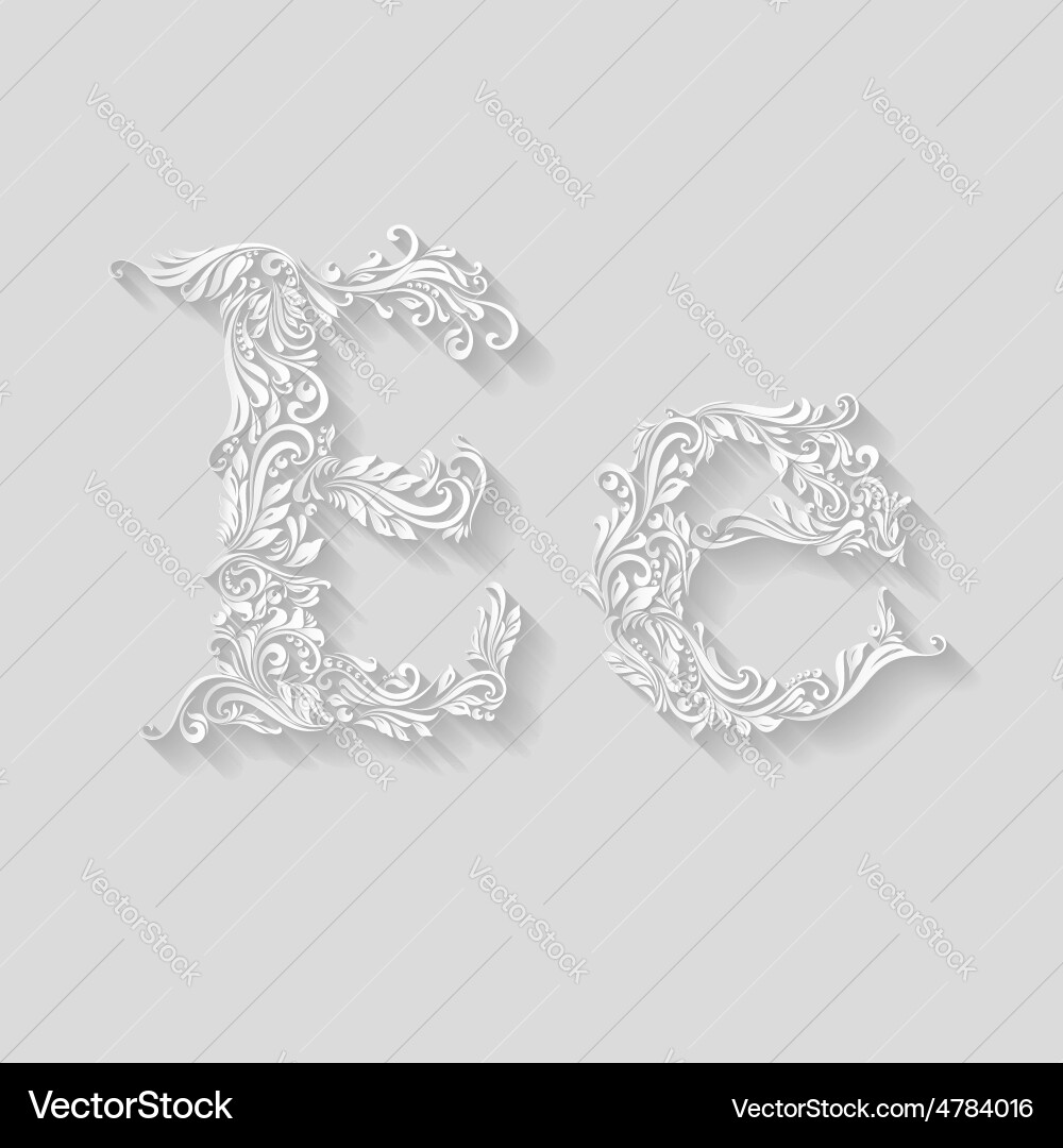 Decorated letter e Royalty Free Vector Image - VectorStock