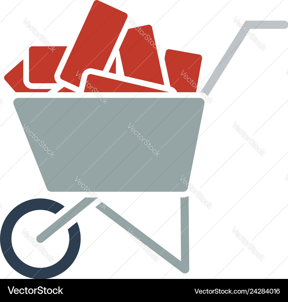 Icon of construction cart Royalty Free Vector Image
