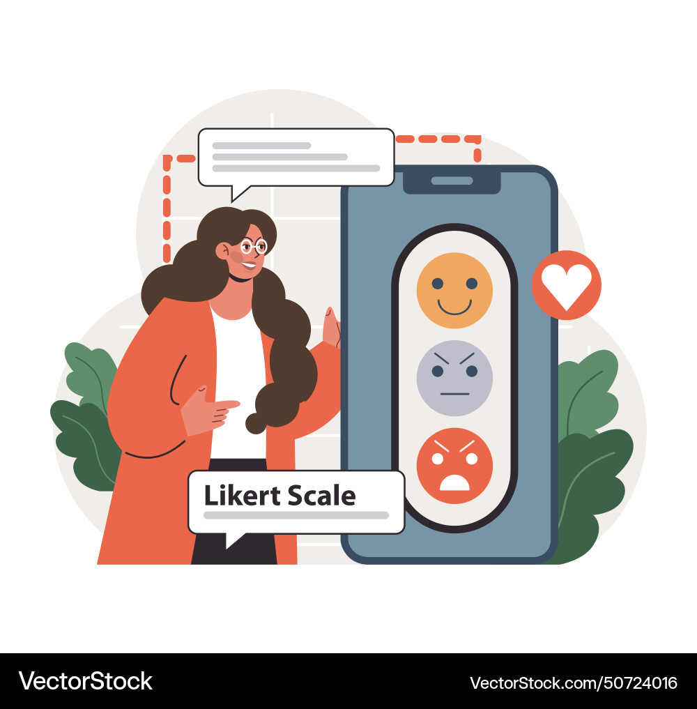Public opinion polling female character Royalty Free Vector