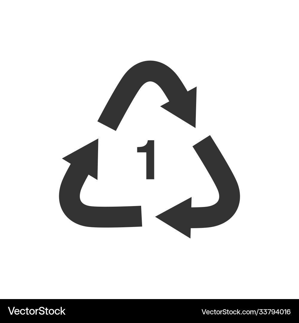 Recycle arrow triangle pete types 1 icon Vector Image