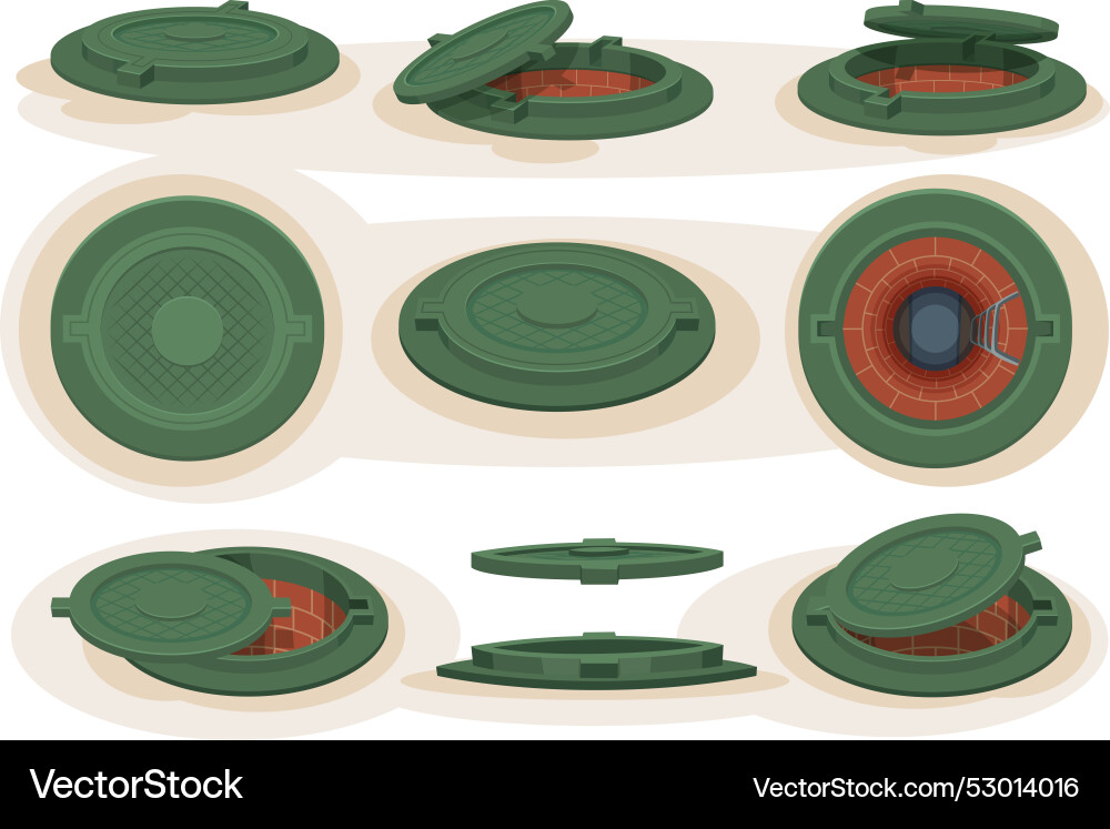 Sewer manhole sewage system protection for city Vector Image