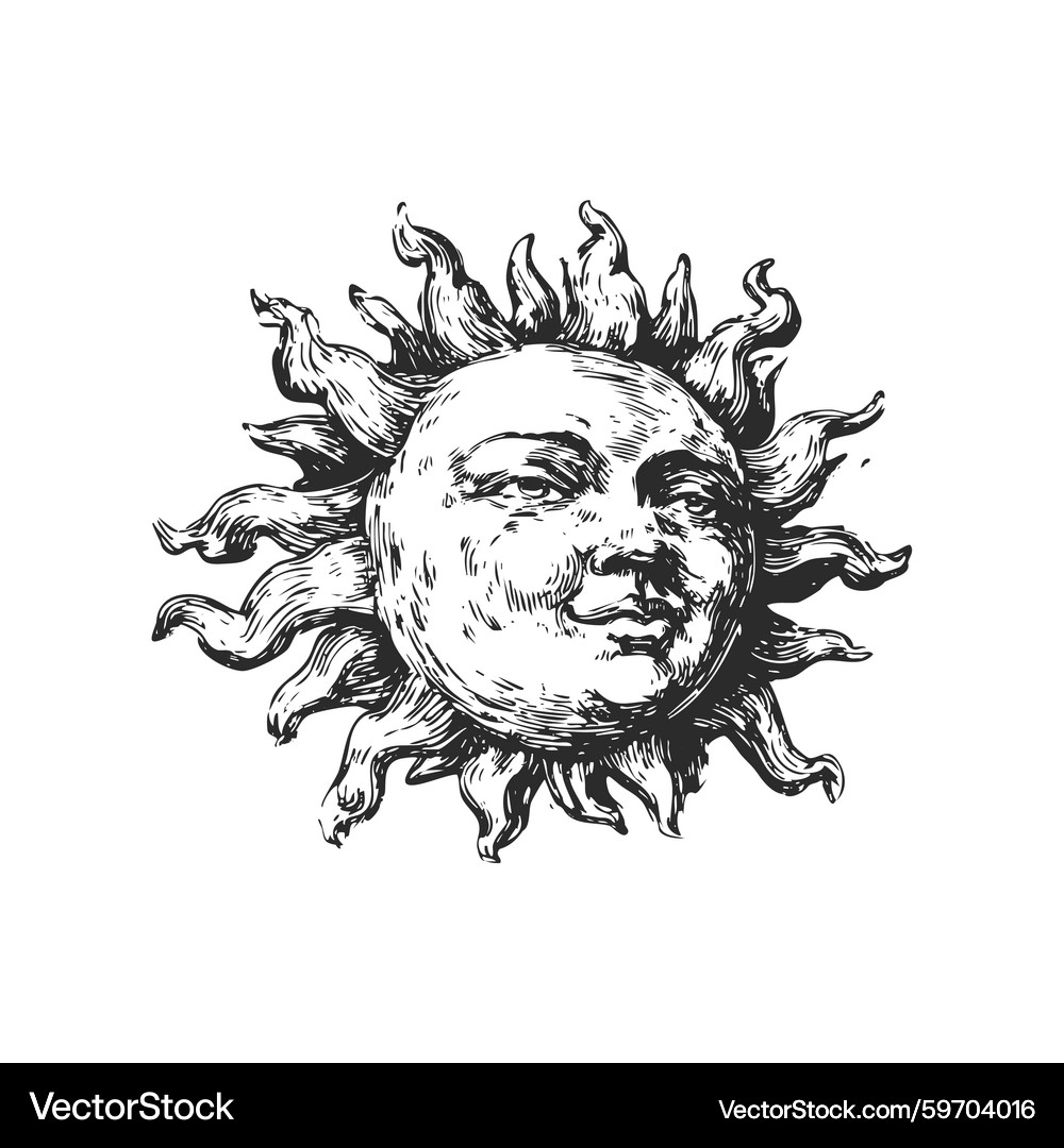 Sun face emblem Vector Images & Graphics for Commercial Use | VectorStock