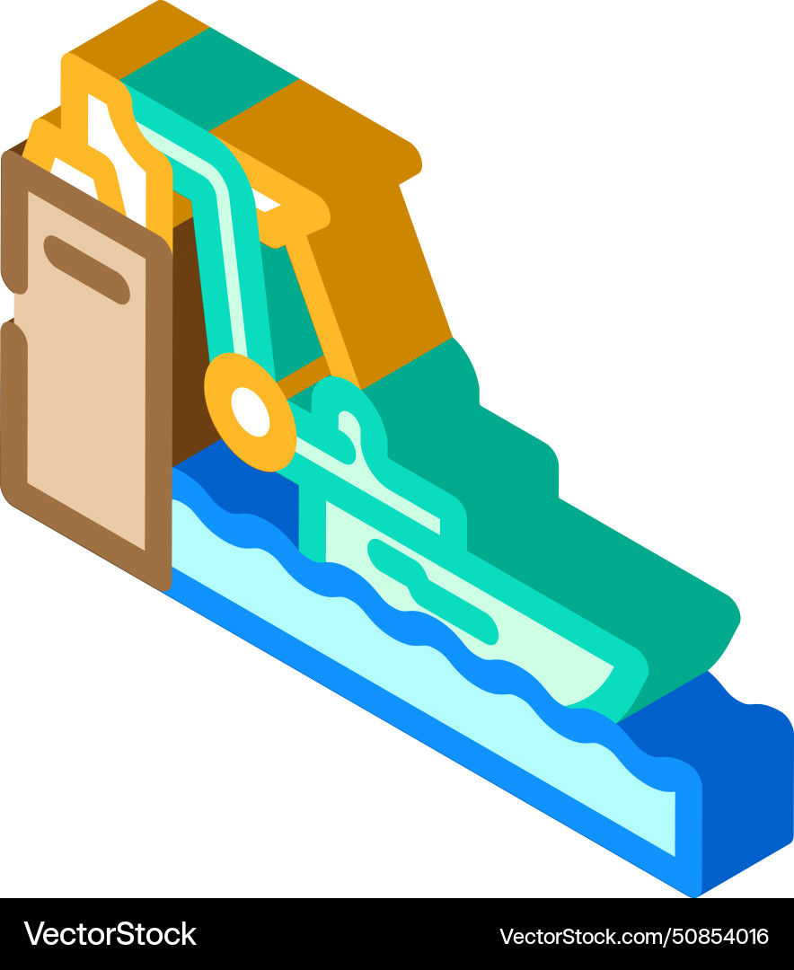 Wave plant tidal power isometric icon Royalty Free Vector