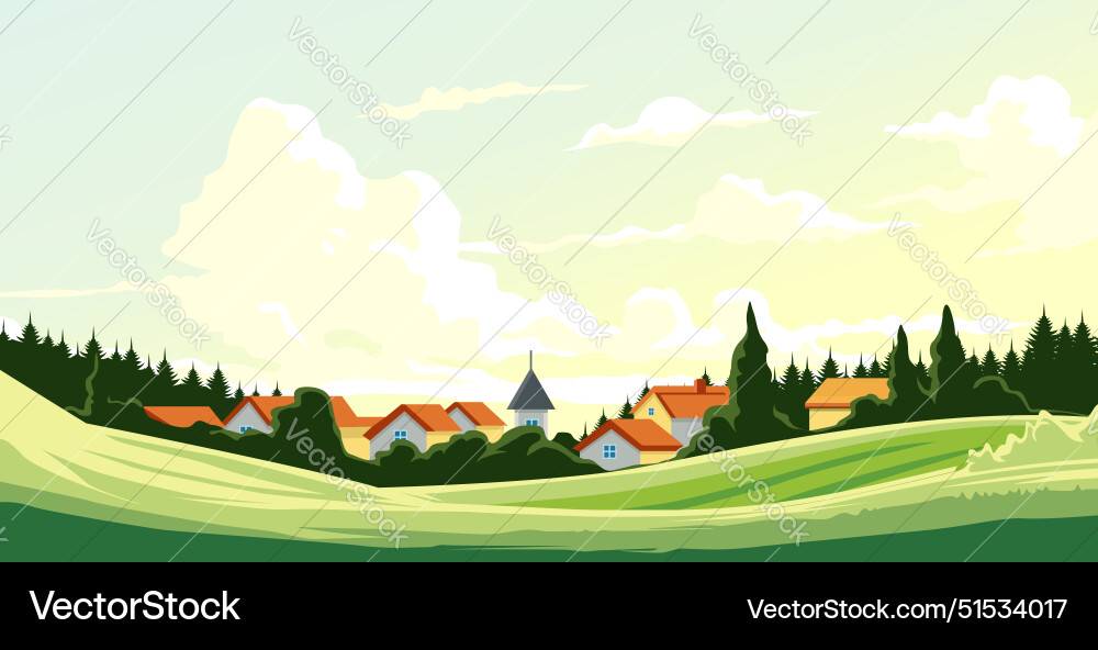 A rural view on a plantation with Royalty Free Vector Image