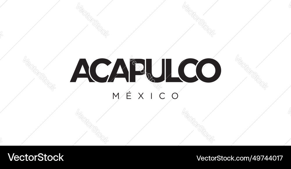 Acapulco in the mexico emblem design features Vector Image