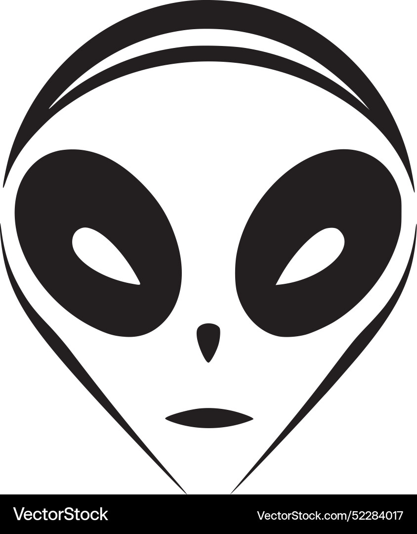 Alien - black and white Royalty Free Vector Image