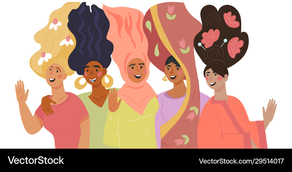 Diverse Women Cartoon Group Royalty Free Vector Image
