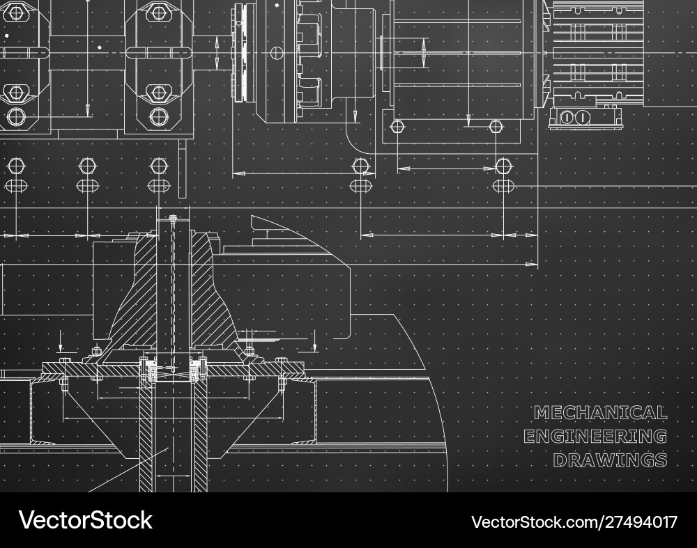 Mechanical engineering drawings technical design Vector Image