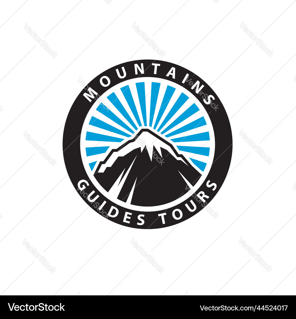 Mountain range emblem Royalty Free Vector Image