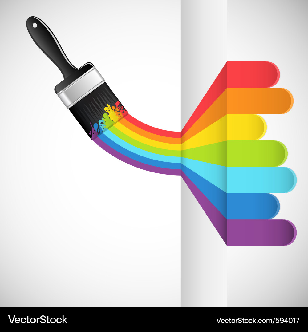 Rainbow brush Royalty Free Vector Image - VectorStock