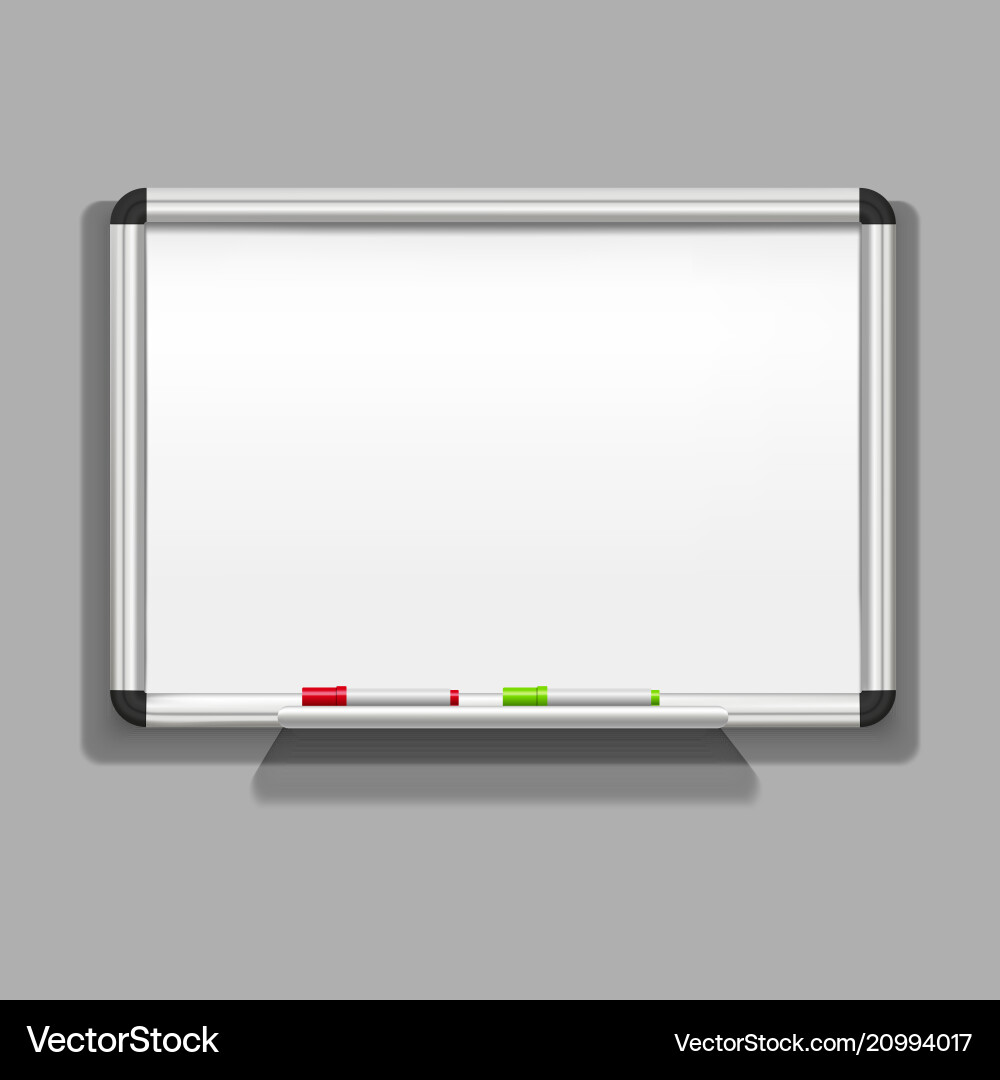 Realistic 3D Whiteboard Royalty Free Vector Image