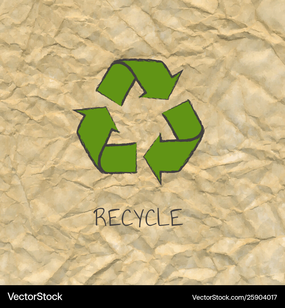Recycle poster design with cardboard background Vector Image