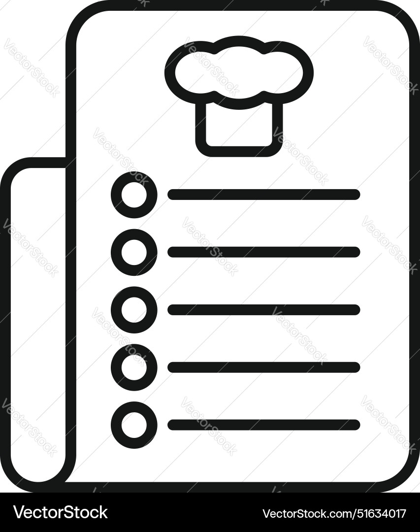 Restaurant menu planning with chef hat icon Vector Image
