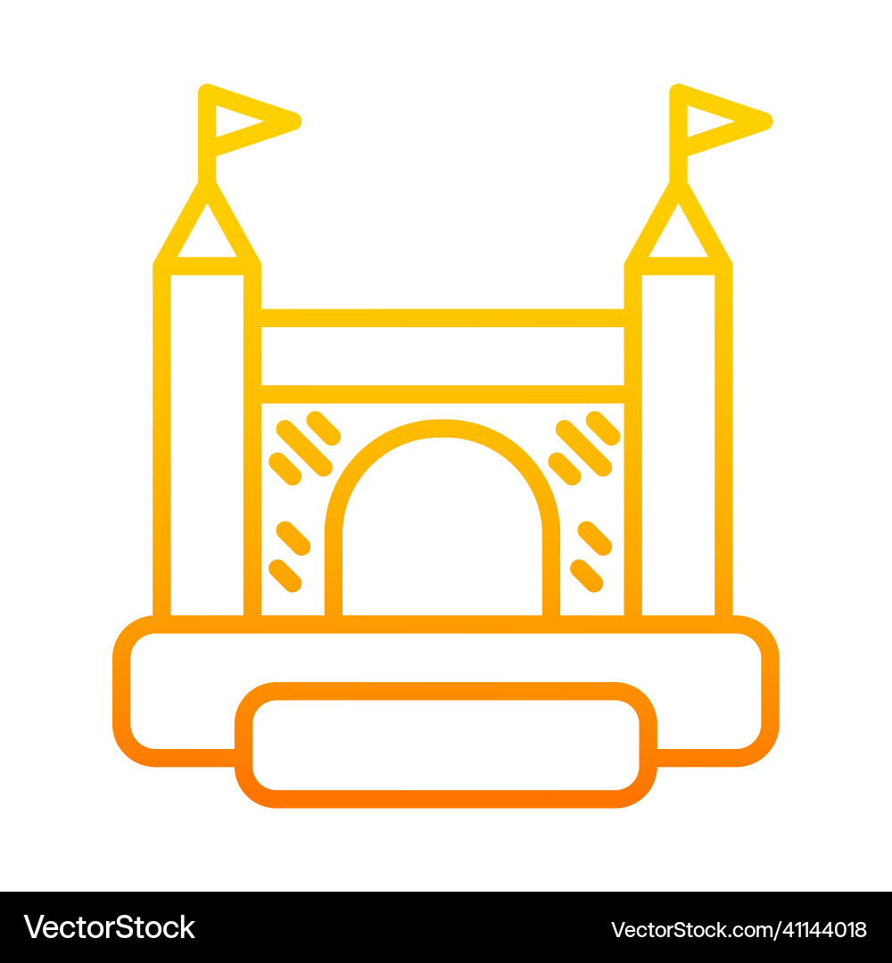 Bouncy castle gradient outline icon jumping Vector Image