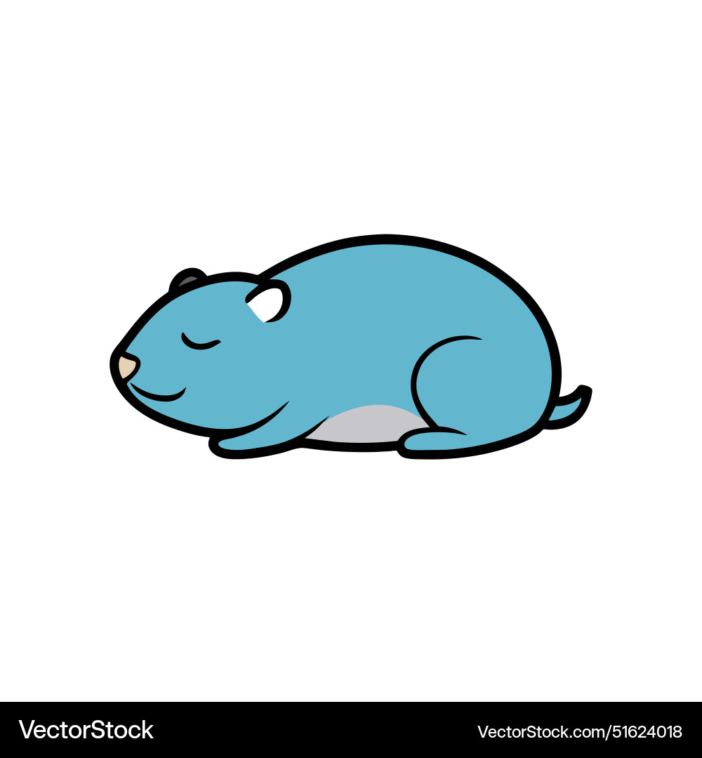 British water vole rodent sleeps icon Royalty Free Vector