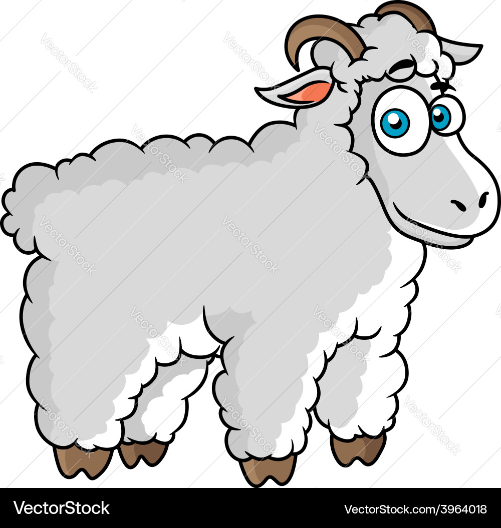 Cartoon farm sheep character Royalty Free Vector Image