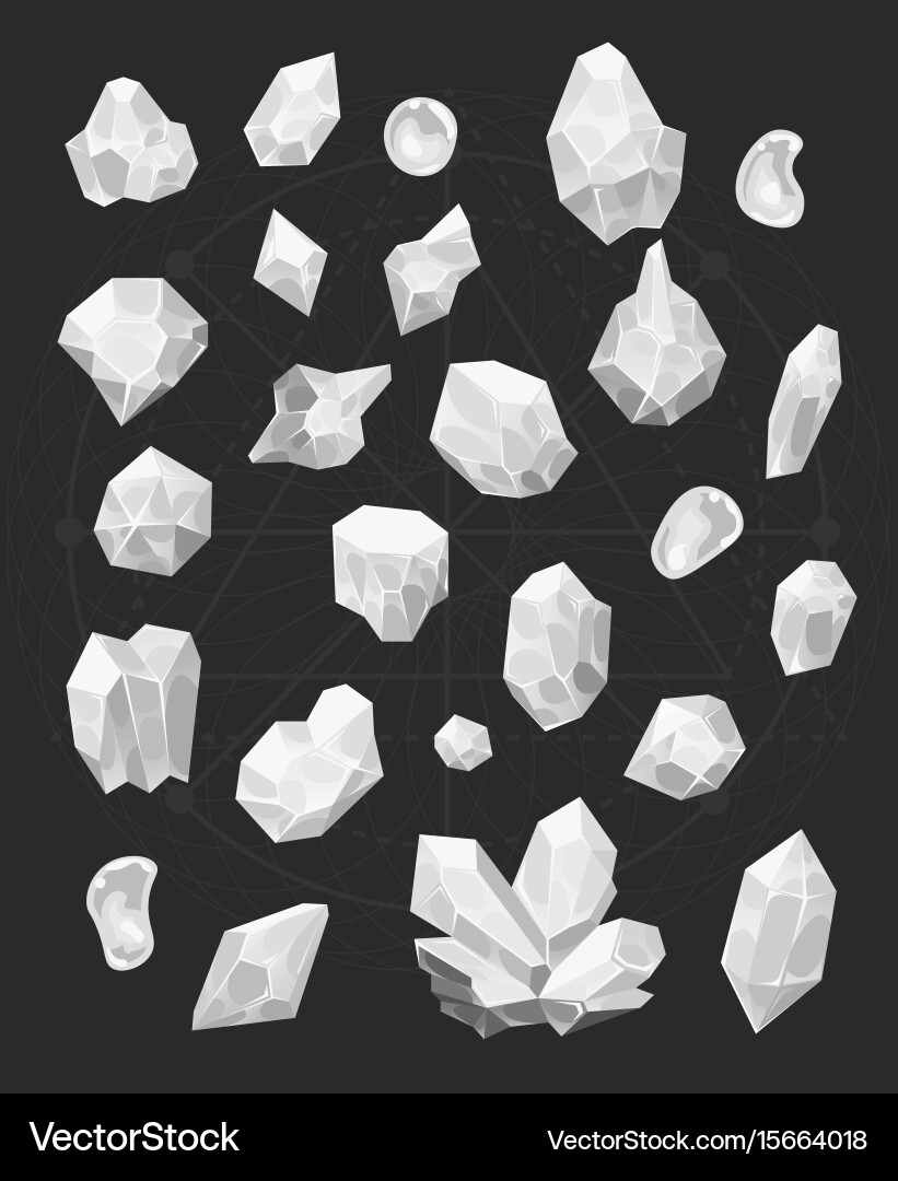 Cartoon stones icons set Royalty Free Vector Image