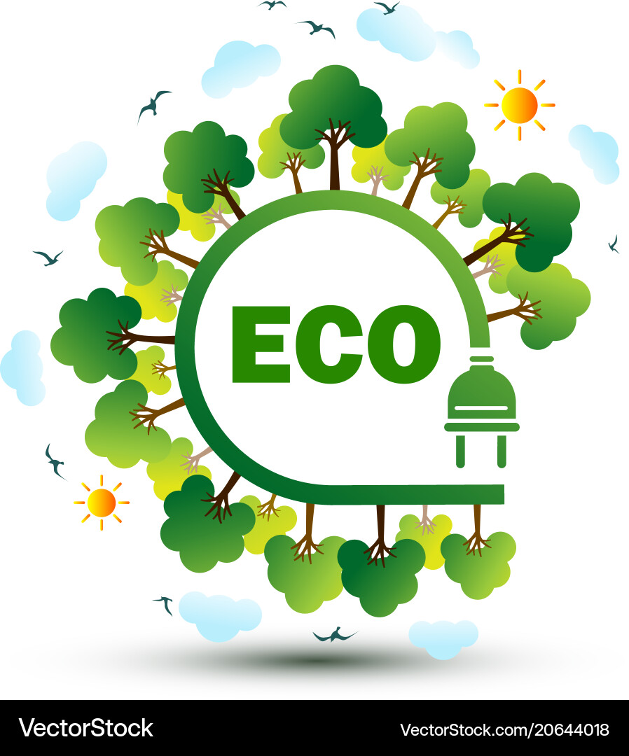 Eco plug Royalty Free Vector Image - VectorStock