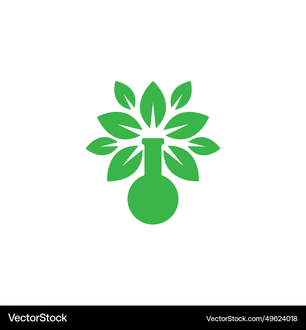 Herbal science logo design image Royalty Free Vector Image