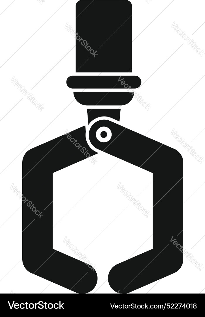 Mechanical robot arm grabber holding icon Vector Image