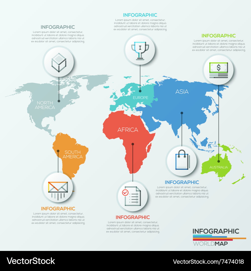 World map and infographics Royalty Free Vector Image