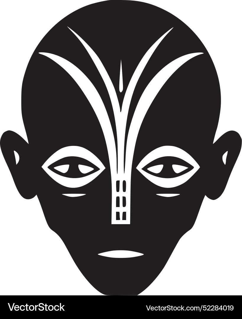 Alien - minimalist and flat logo Royalty Free Vector Image