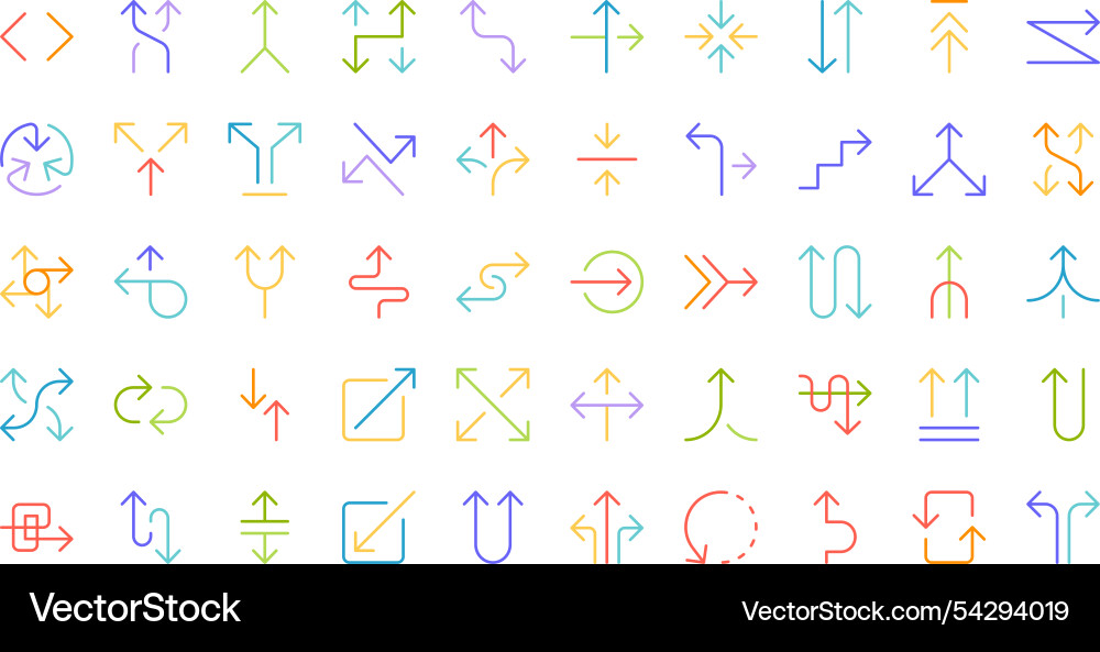 Arrow icons high-quality collection Royalty Free Vector